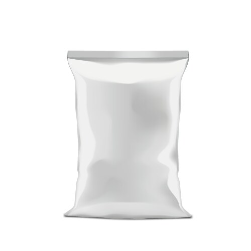 White blank plastic snack bag packaging isolated Vector Image