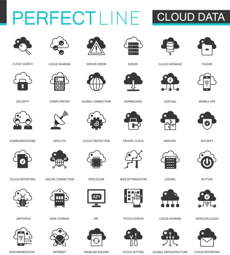 100 data visualization icons set simple style Vector Image