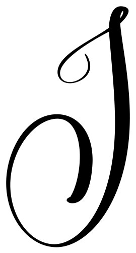 Hand drawn calligraphy letter j script Royalty Free Vector