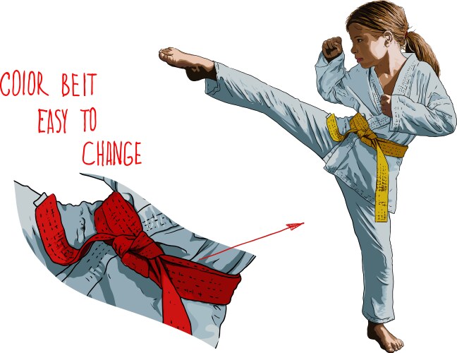 A female doing karate Royalty Free Vector Image