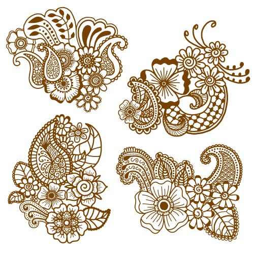 Mehndi design patterns Royalty Free Vector Image