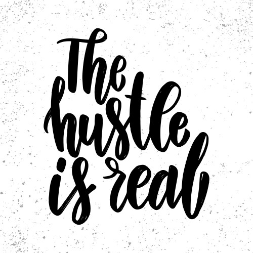Hustle Lettering Motivation Royalty Free Vector Image