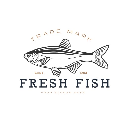 Arowana fish logo vintage design Royalty Free Vector Image