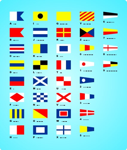 International maritime signal flags sea alphabet Vector Image
