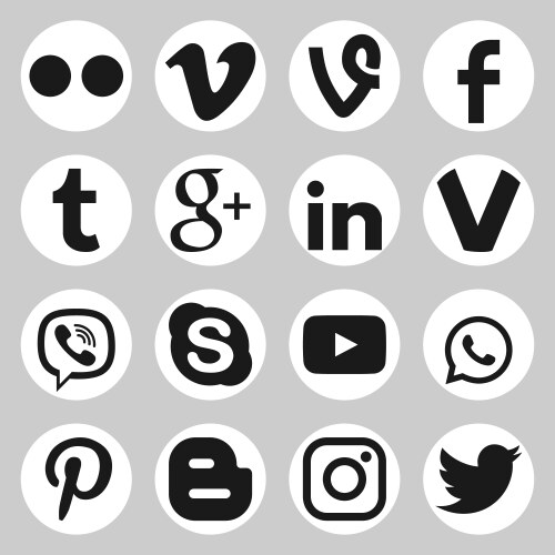 Banner social media icons Royalty Free Vector Image
