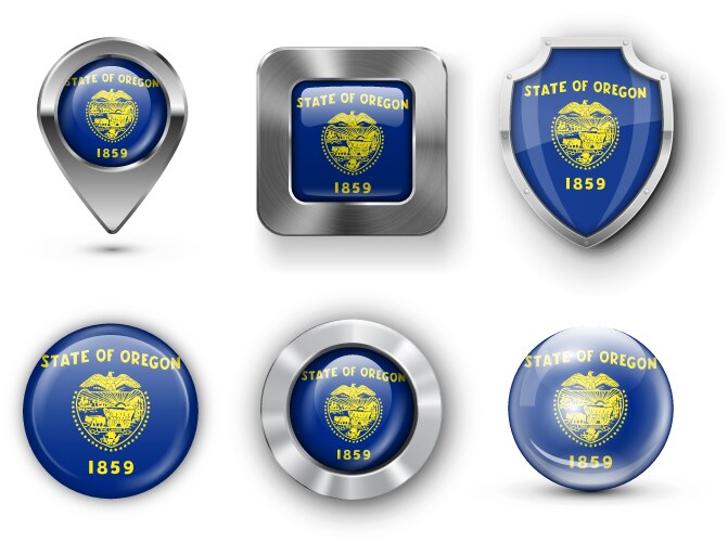 Usa state flag badges Royalty Free Vector Image