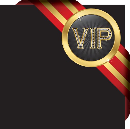 Empty blue circle frame with awards ribbon Vector Image