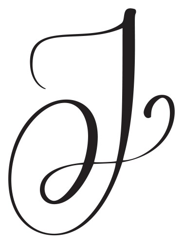 Hand drawn calligraphy letter capital j Royalty Free Vector