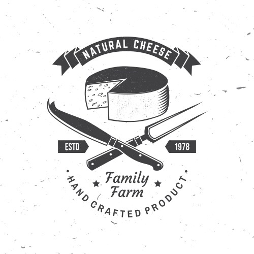 Fresh cheese badge design template for logo Vector Image