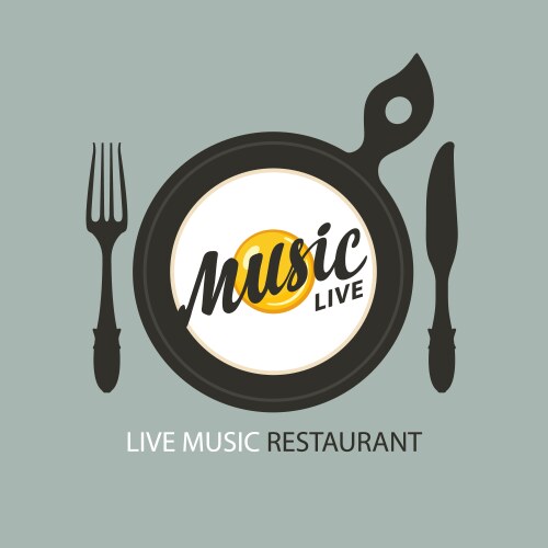 Music restaurant menu with treble clef and cutlery