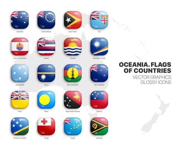 Middle east countries flag icons collection Vector Image