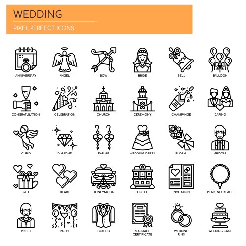 Icons preparation for the wedding Royalty Free Vector Image