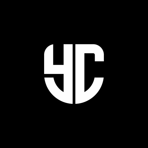 Yc logo monogram with gold colors and shield Vector Image