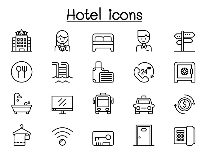 Tourism tourist icons set Royalty Free Vector Image