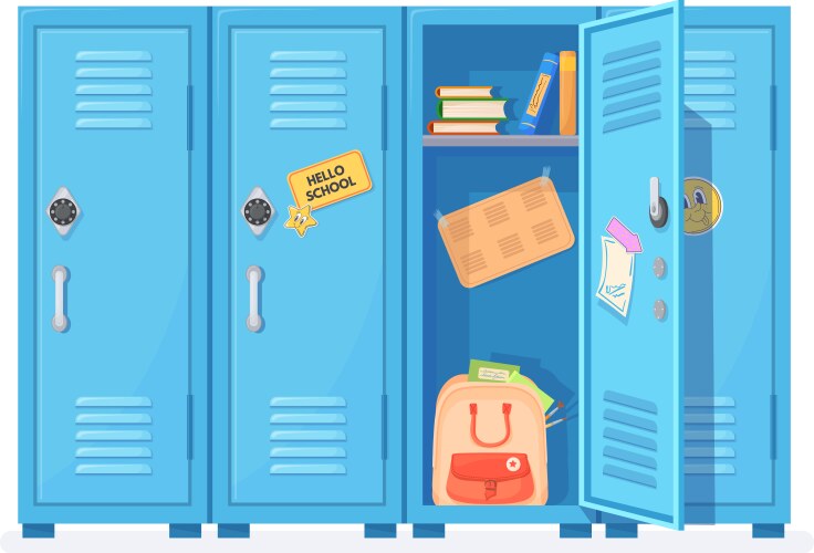 Red school lockers Royalty Free Vector Image - VectorStock