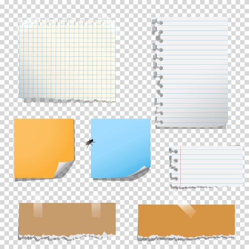 Paper diary on transparent background template Vector Image