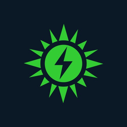 Solar energy sun and electric plug logo Royalty Free Vector
