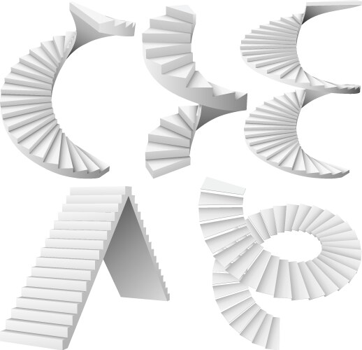 Architecture white realistic stairs 3d simple Vector Image