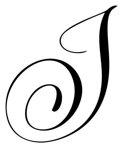Calligraphy hand drawn letter j icon logo Vector Image