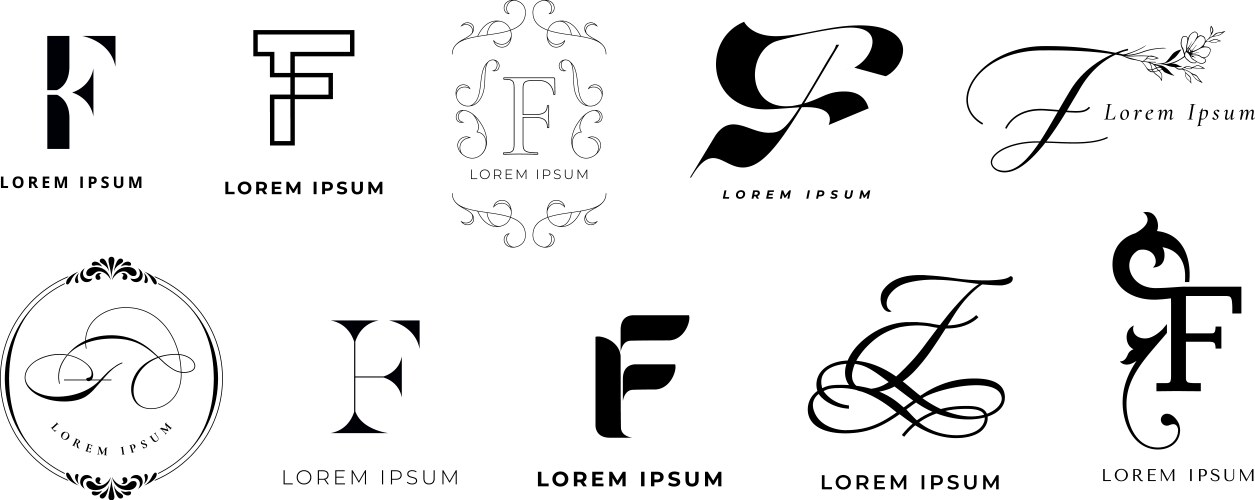 Creative l emblem luxury letter monogram Vector Image