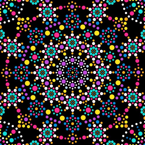 Dot art mandala aboriginal pattern Royalty Free Vector Image