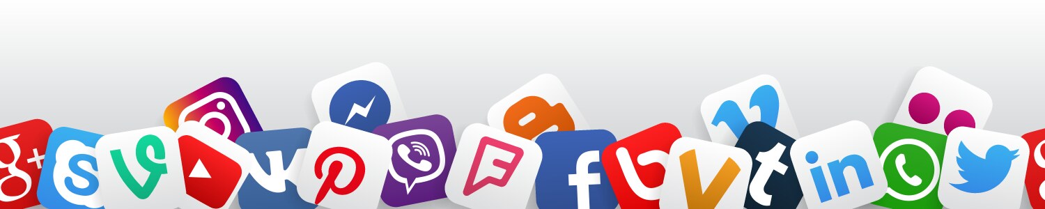 Banner social media icons Royalty Free Vector Image