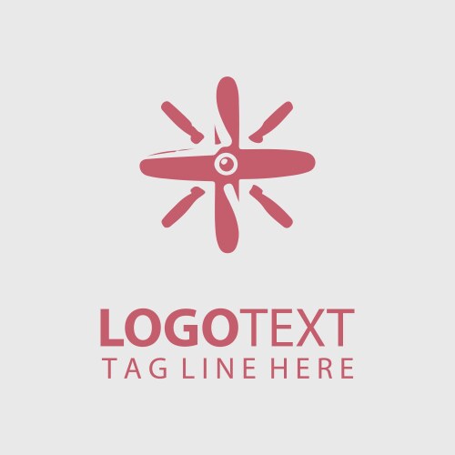 Propeller airplane logo Royalty Free Vector Image