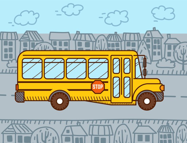 English alphabet car transport abc print cartoon Vector Image