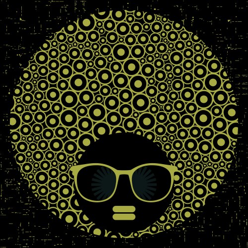 Black head woman with pattern hair Royalty Free Vector Image