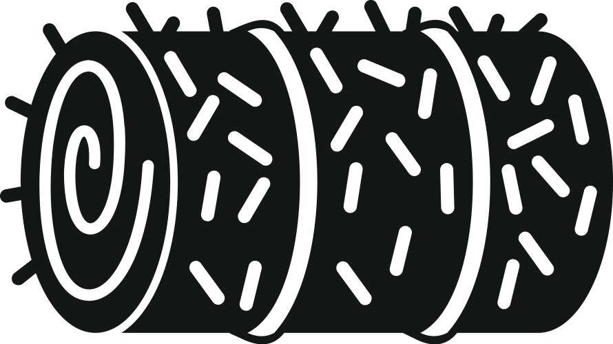 Hay stack roll icon outline agriculture Royalty Free Vector