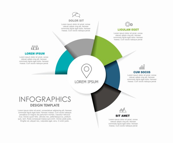Pie chart concept with 8 parts template Royalty Free Vector