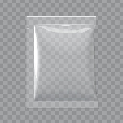 Food empty plastic packaging bag icon set Vector Image