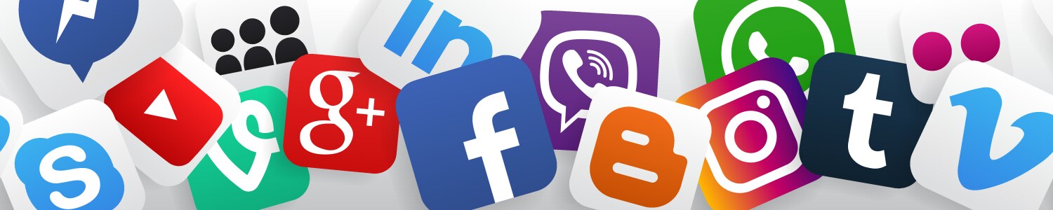 Social Media Icons Banner Royalty Free Vector Image