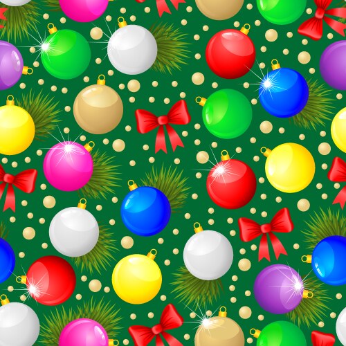 Colorful glitter golden star and christmas balls Vector Image