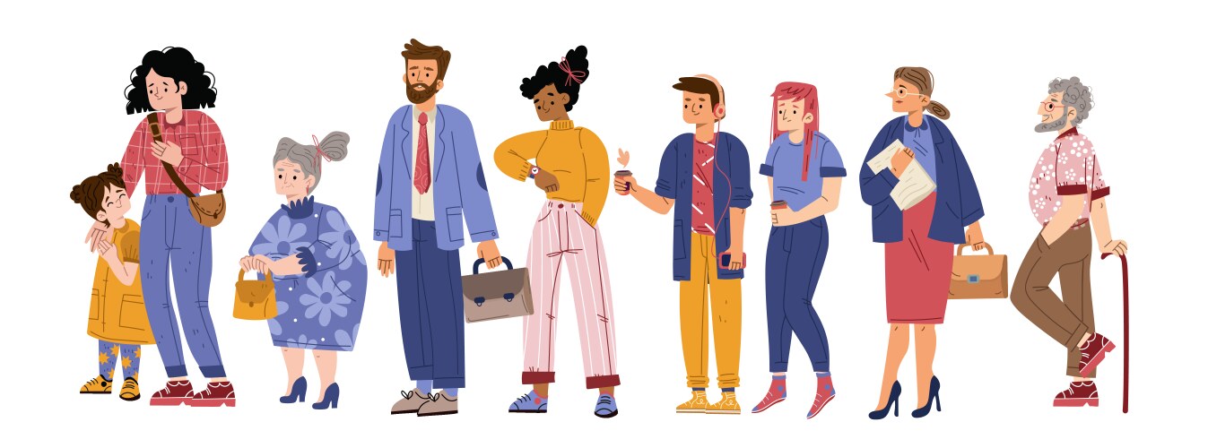 Angry queue in store dissatisfied customers line Vector Image