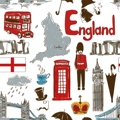 Cartoon london sights england Royalty Free Vector Image