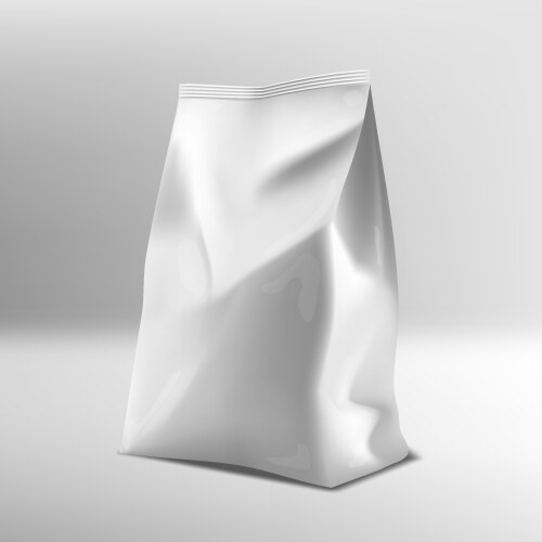 White blank transparent food snack sachet bag Vector Image