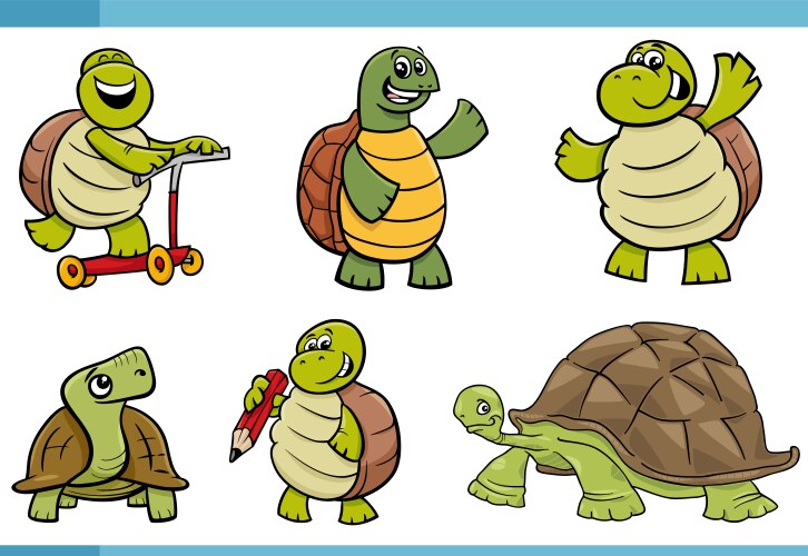 Funny turtle cartoon Royalty Free Vector Image