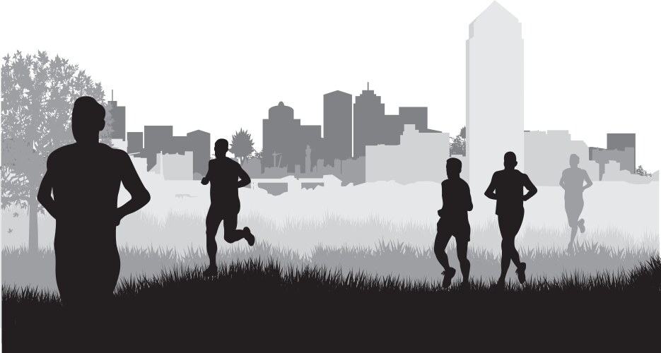 Logos or labels for runners marathon graphics Vector Image