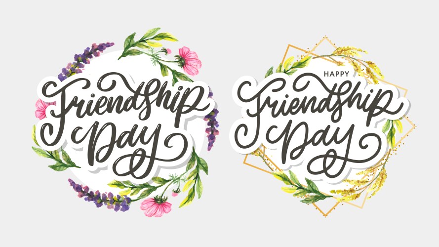 Friendship day with text and elements Royalty Free Vector