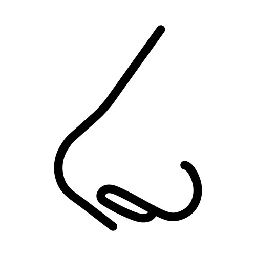Human nose icon logo sign set outline Royalty Free Vector