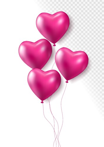Realistic red 3d heart balloons isolated Vector Image