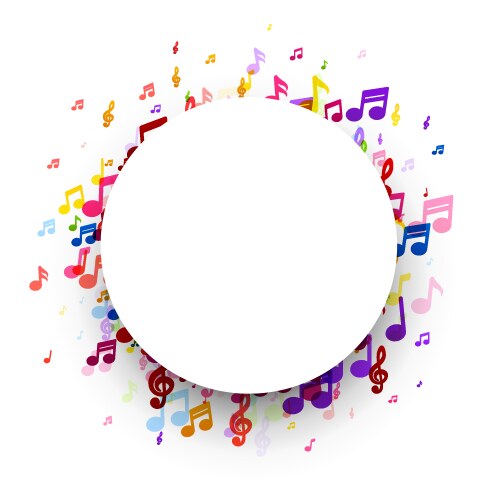 White square frame amidst musical notes Royalty Free Vector
