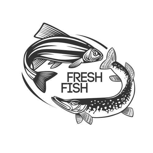 Arowana fish logo vintage design Royalty Free Vector Image
