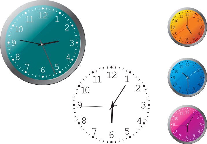Clock realistic templates of different types Vector Image