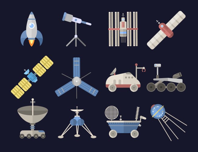 Stylish space ship constellation astrology radar Vector Image