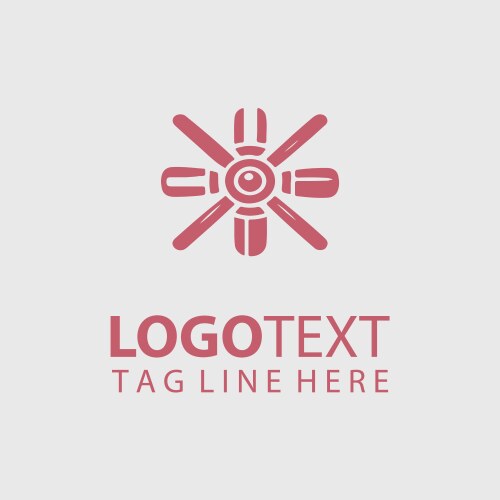 Propeller airplane logo Royalty Free Vector Image