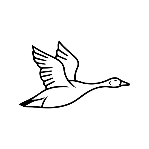 Cartoon Goose Flying