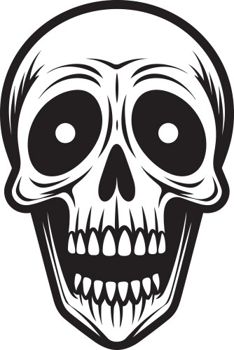 Surprised skeleton graphic petrifying logo grim Vector Image