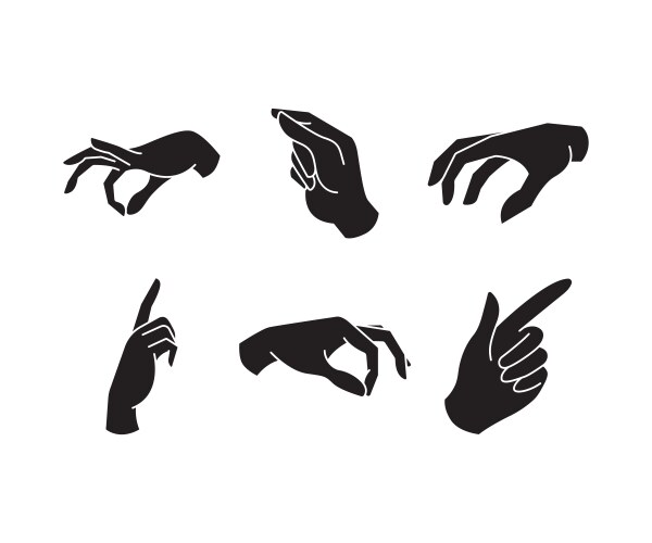Hand gestures set Royalty Free Vector Image - VectorStock